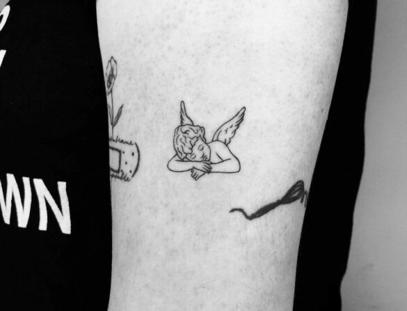 11+ Angel Outline Tattoo Ideas That Will Blow Your Mind!