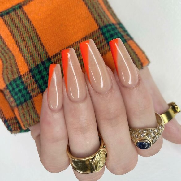 33 Latest Orange Acrylic Nail Ideas To Try in 2024!