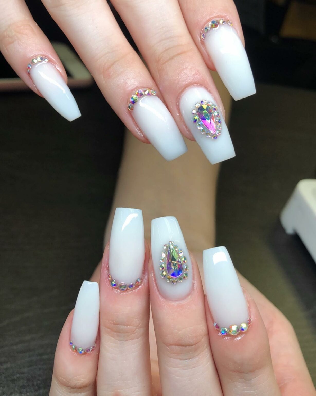 45 Latest Nails With Rhinestones Designs To Try In 2024!