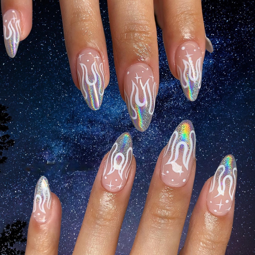 Shimmer with 30 Holographic Nail Designs in 2024