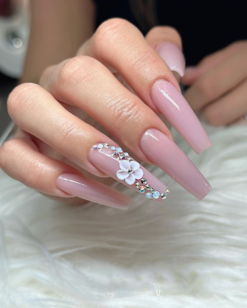 45 Latest Nails With Rhinestones Designs To Try In 2024!