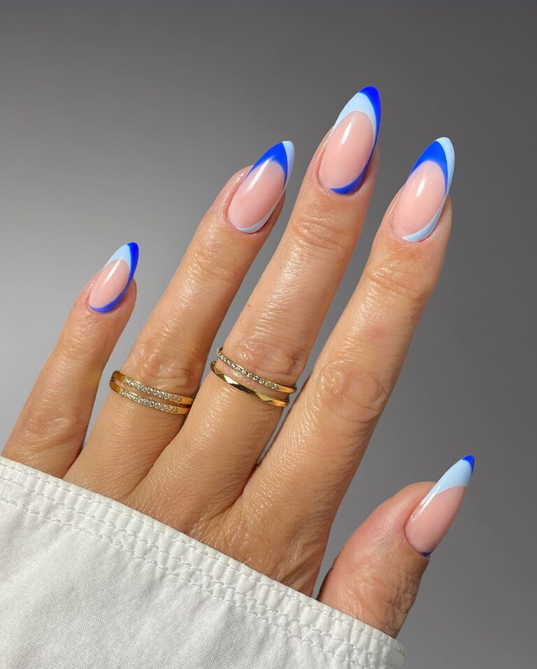 30 Blue French Tip Nail Ideas To Try In 2024!