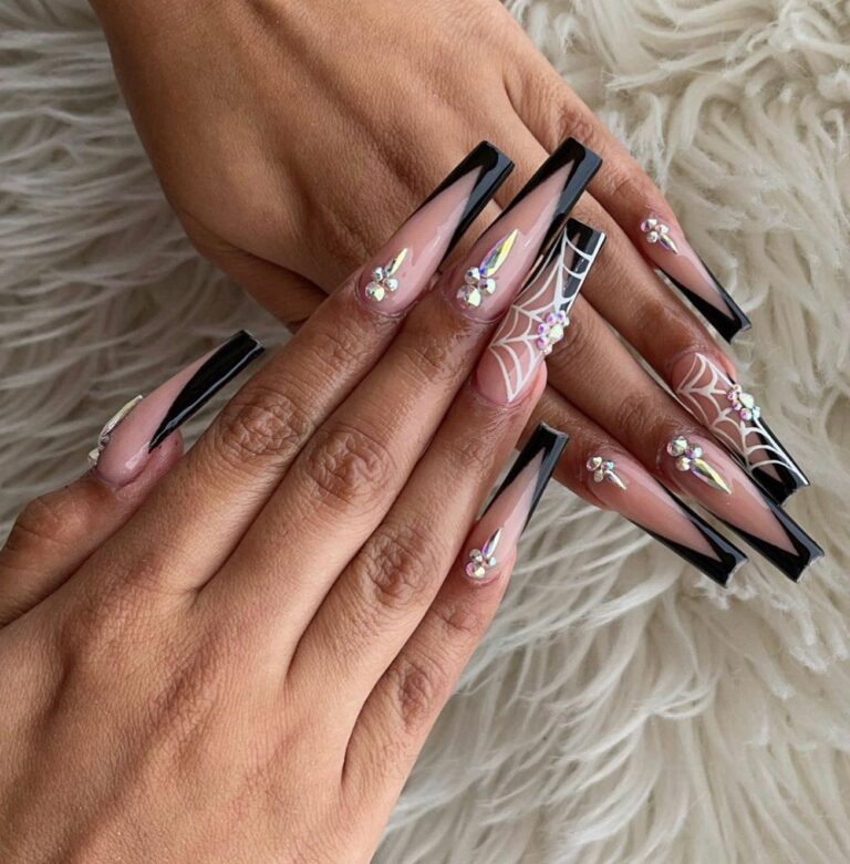 50 Latest V French Tip Coffin Nail Designs To Try In 2024!