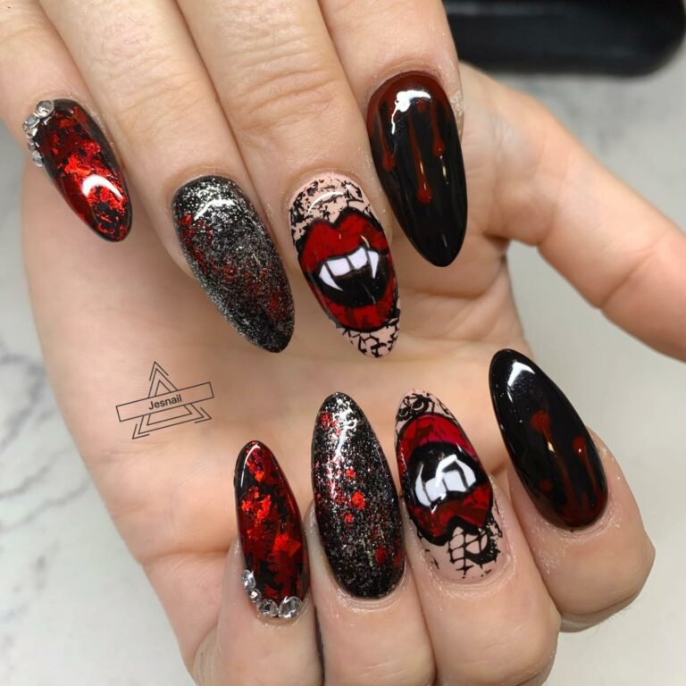 Embrace the Night with 33 Vampire Nail Designs for 2024