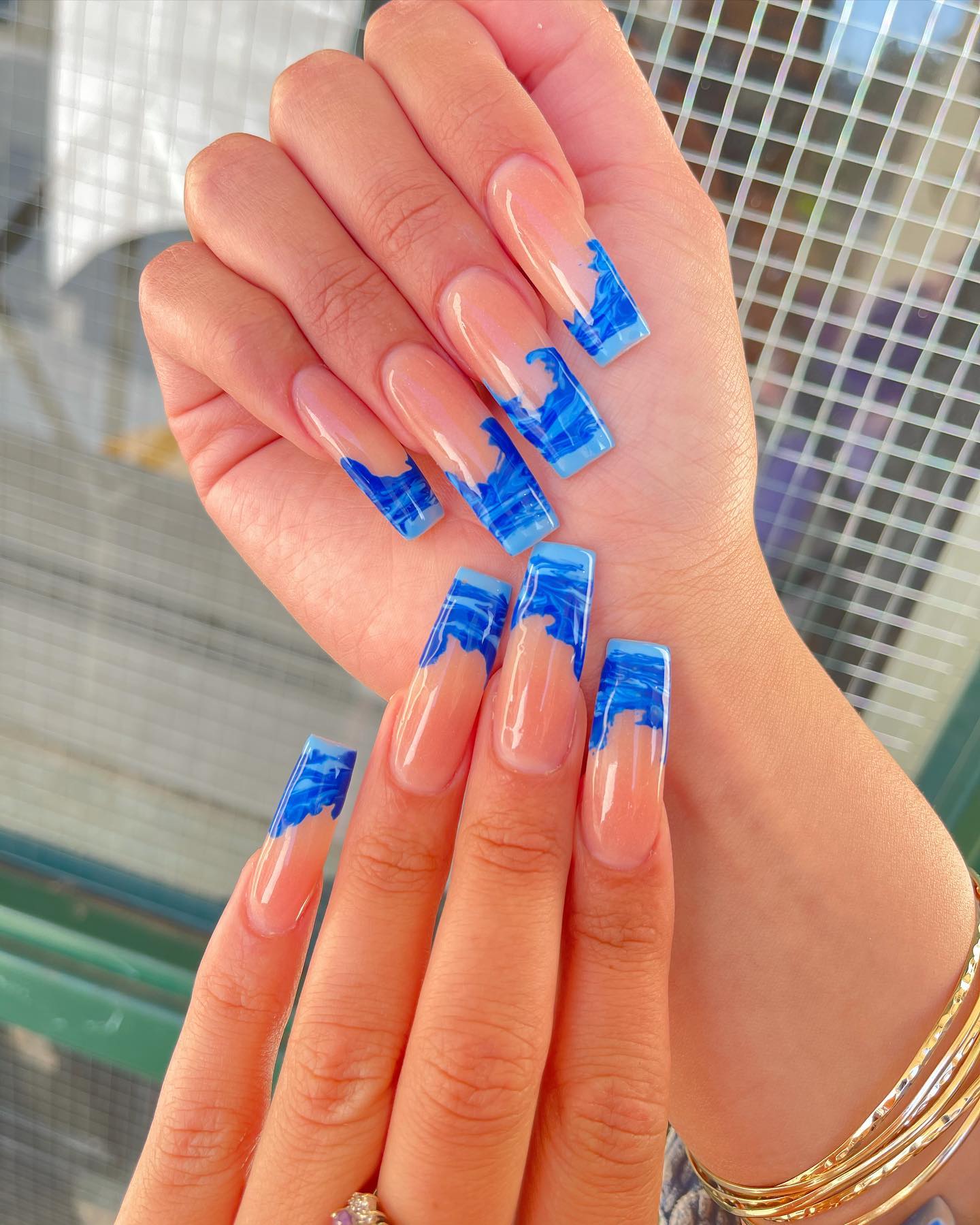 34 Latest Blue Acrylic Nail Designs To Try in 2024