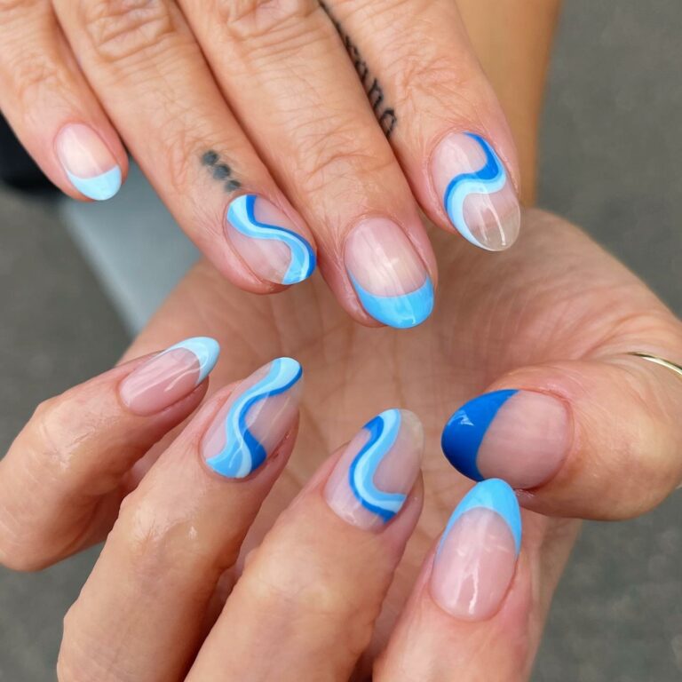 30 Blue French Tip Nail Ideas To Try In 2024!