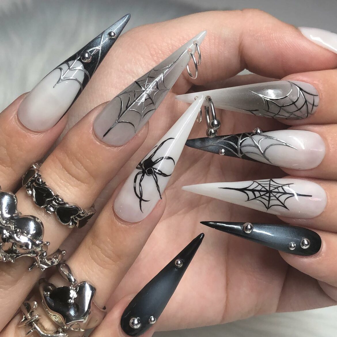 55 Latest Spider Web Nail Designs To Try In 2024!
