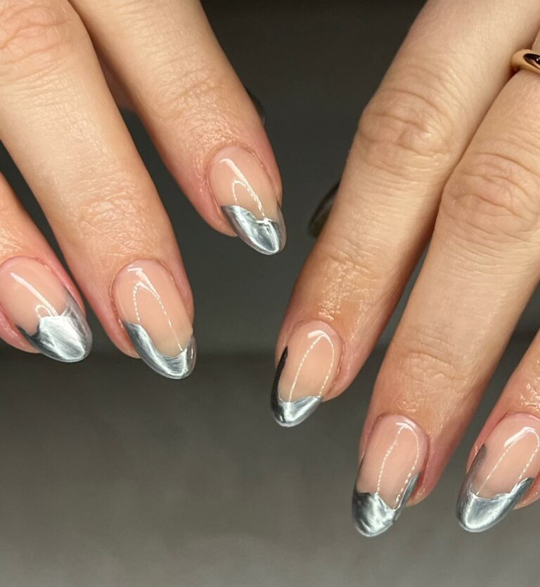 20 Latest Silver French Nail Ideas To Try In 2024!