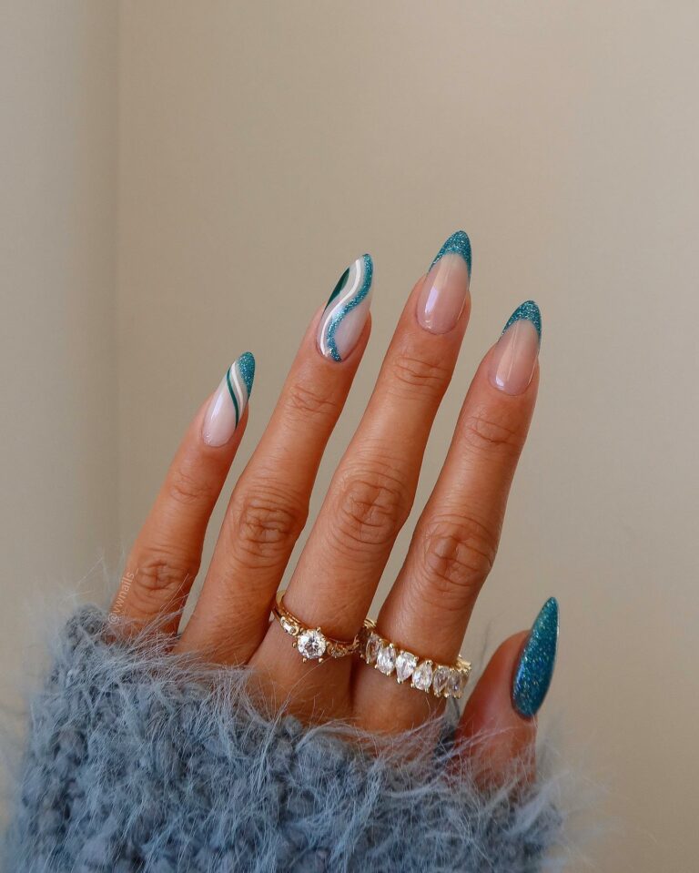 30 Blue French Tip Nail Ideas To Try In 2024!