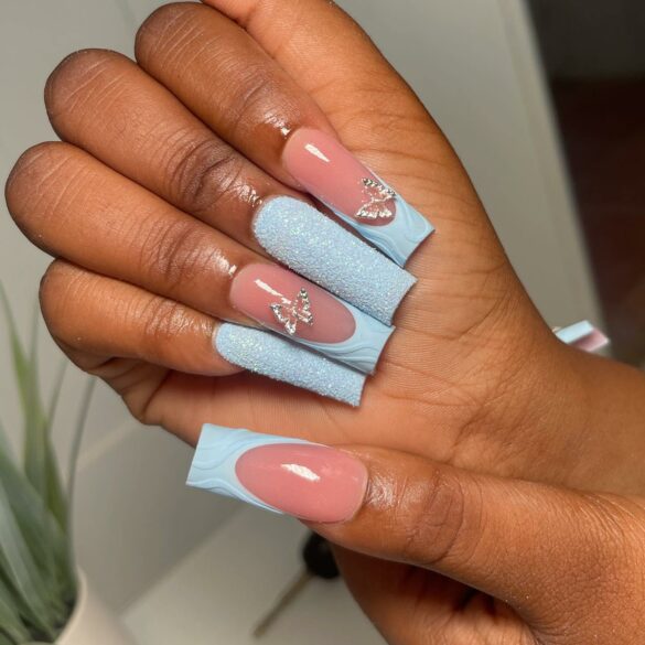 34 Latest Blue Acrylic Nail Designs To Try in 2024