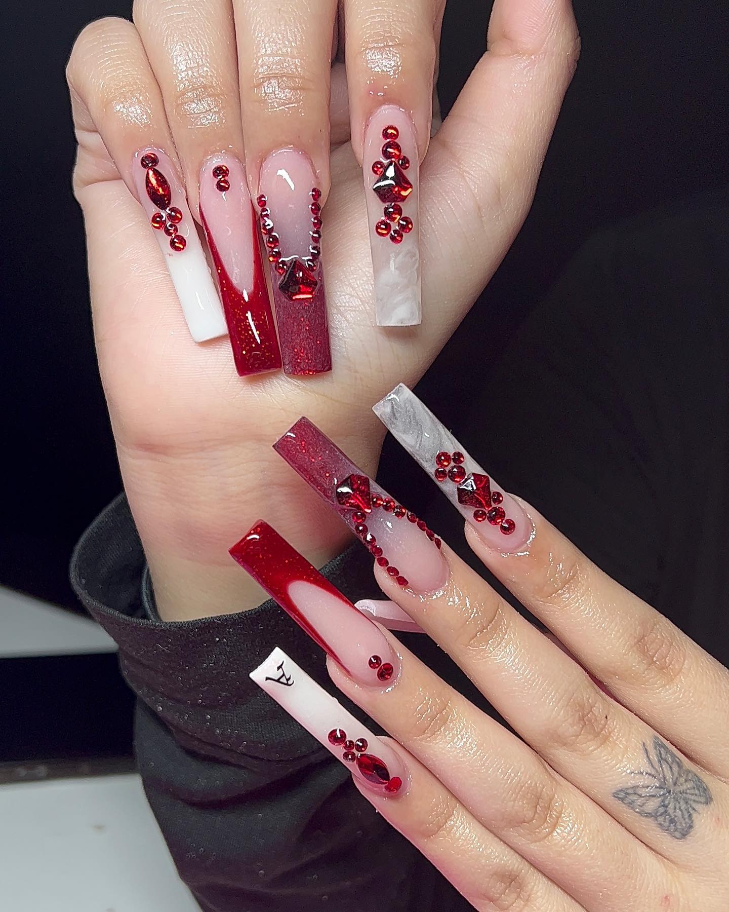 Explore 34 Red Acrylic Nail Designs To Try in 2024