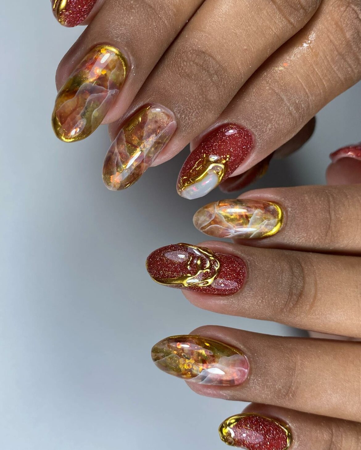 34 Latest Red and Gold Nail Designs To Try In 2024!