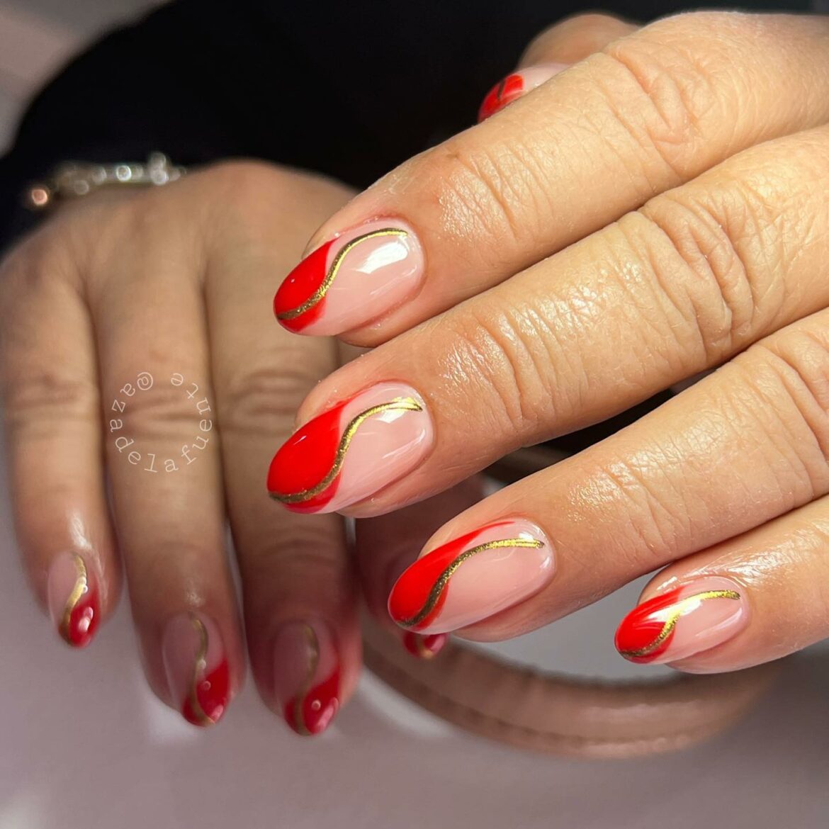 34 Latest Red and Gold Nail Designs To Try In 2024!