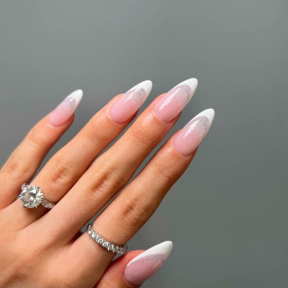 30 Latest Almond French Tip Nail Designs To Try In 2024!