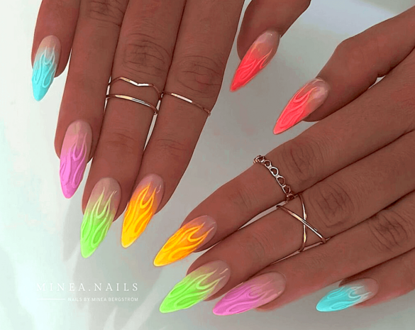 50 Latest Flame Nail Designs to Try In 2024!