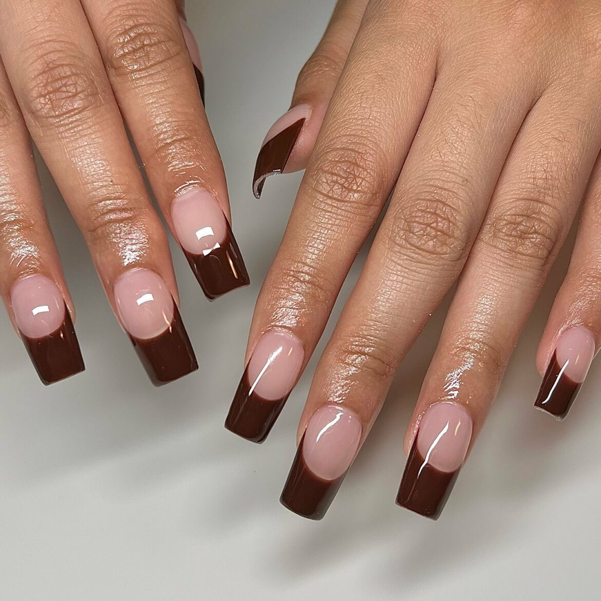 40 Latest Brown French Tip Nail Ideas To Try in 2024!