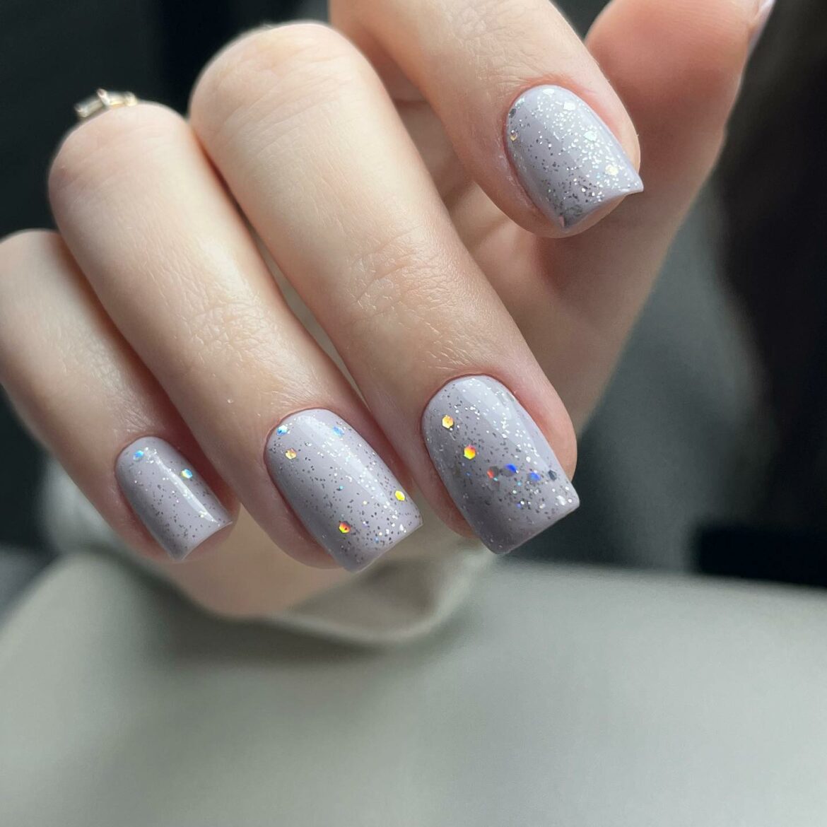 30 Latest Grey Nail Ideas With Glitter To Try In 2024!