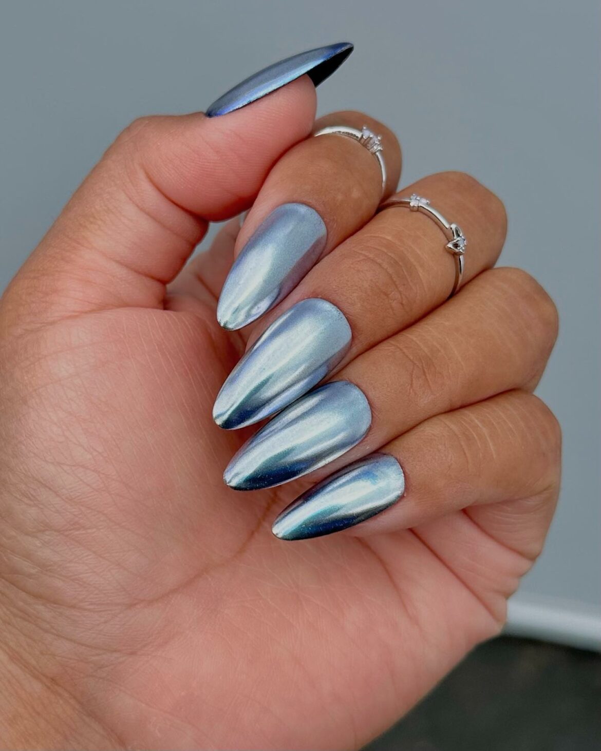 22 Latest Blue Chrome Nail Ideas To Try In 2024!