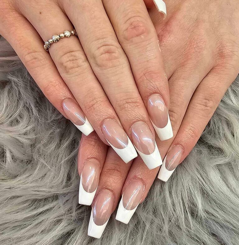 Try 50 Coffin French Tip Nail Designs in 2024