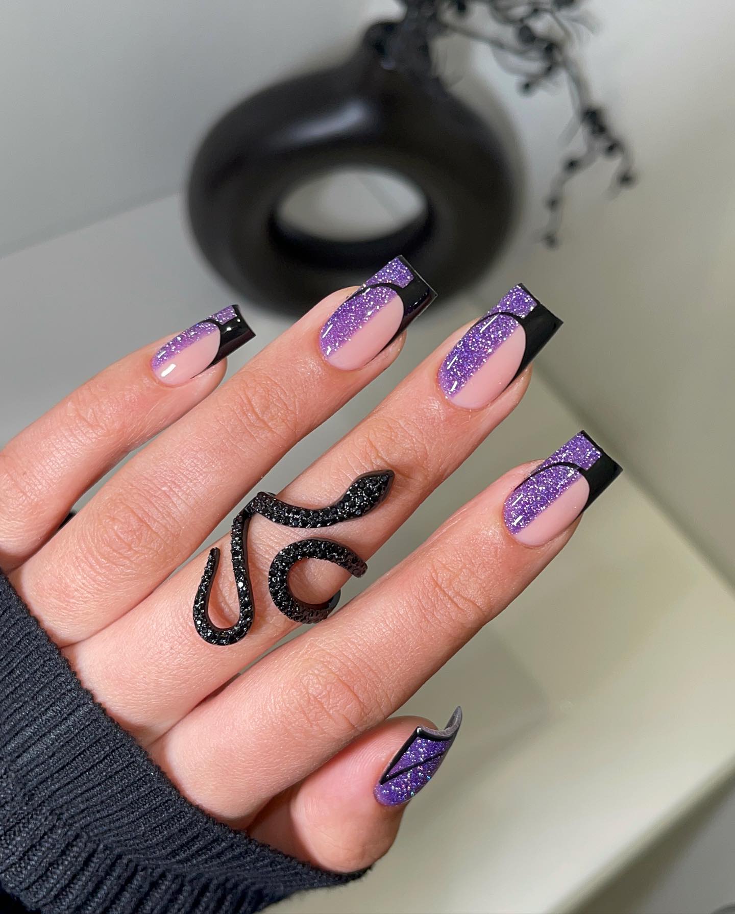 22 Latest Black And Purple Nail Ideas to Try in 2024!