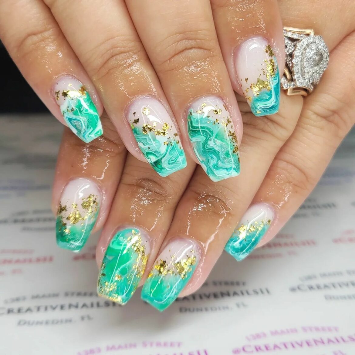 Dive into 60 Turquoise Nail Designs of 2024