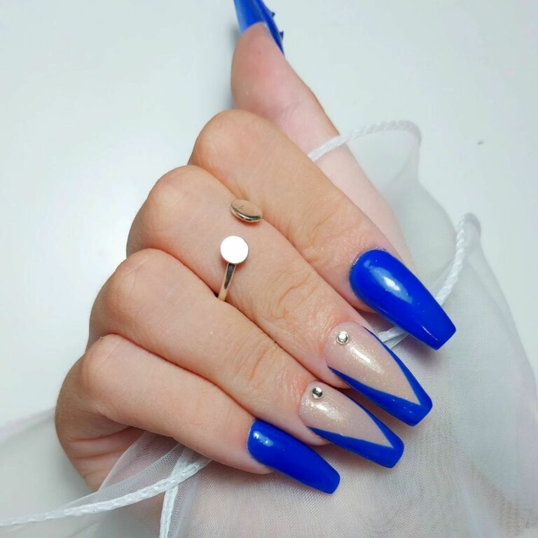 Experiment with 50 Blue Coffin Nail Designs in 2024