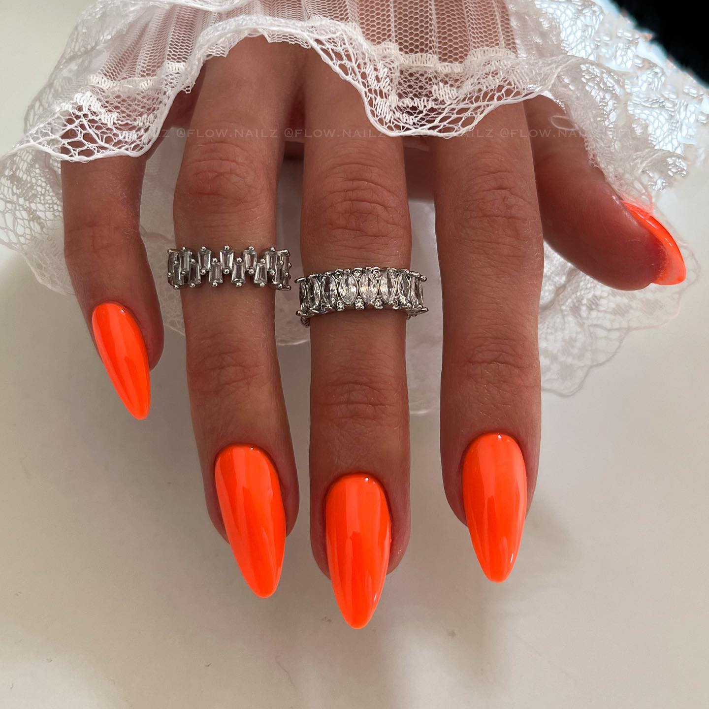 Get Inspired by 30 Neon Orange Nail Designs of 2024