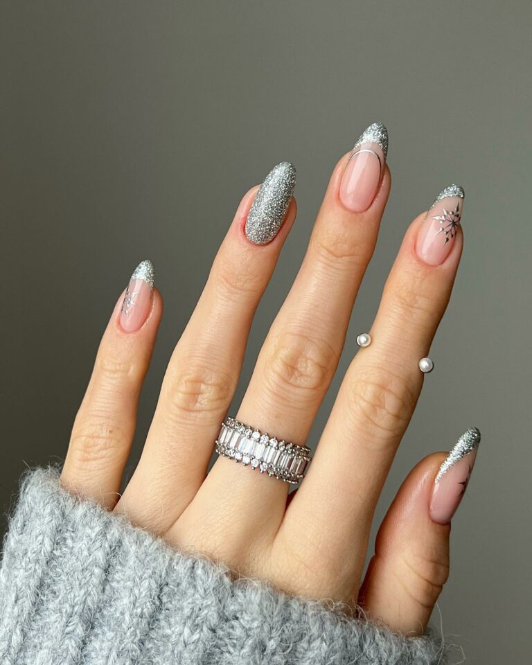20 Latest Silver French Nail Ideas To Try In 2024!
