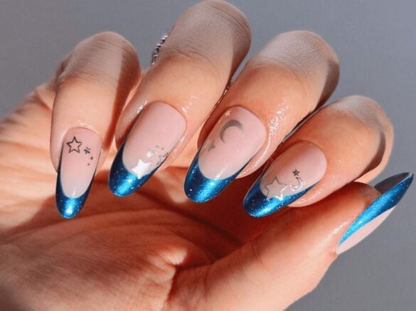 22 Latest Blue Chrome Nail Ideas To Try In 2024!