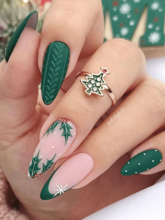 Green Christmas Nail Designs To Light Up Your Festive Season - alexie